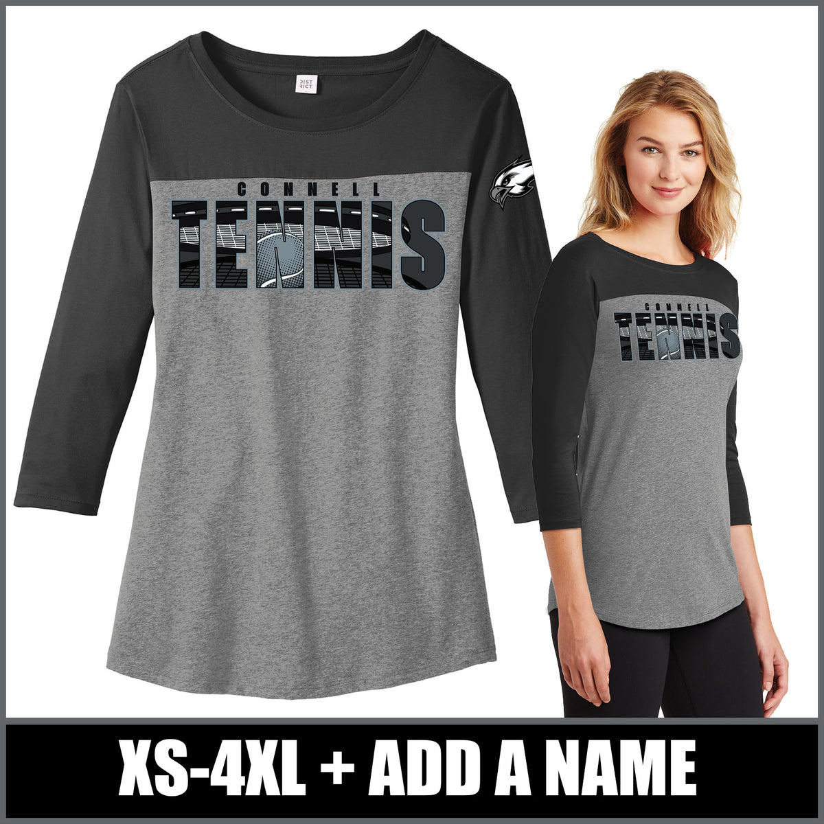 Chrome "Shadow" Ladies Rally 3/4 Sleeve - CHS Tennis — shop.ConnellWA.com