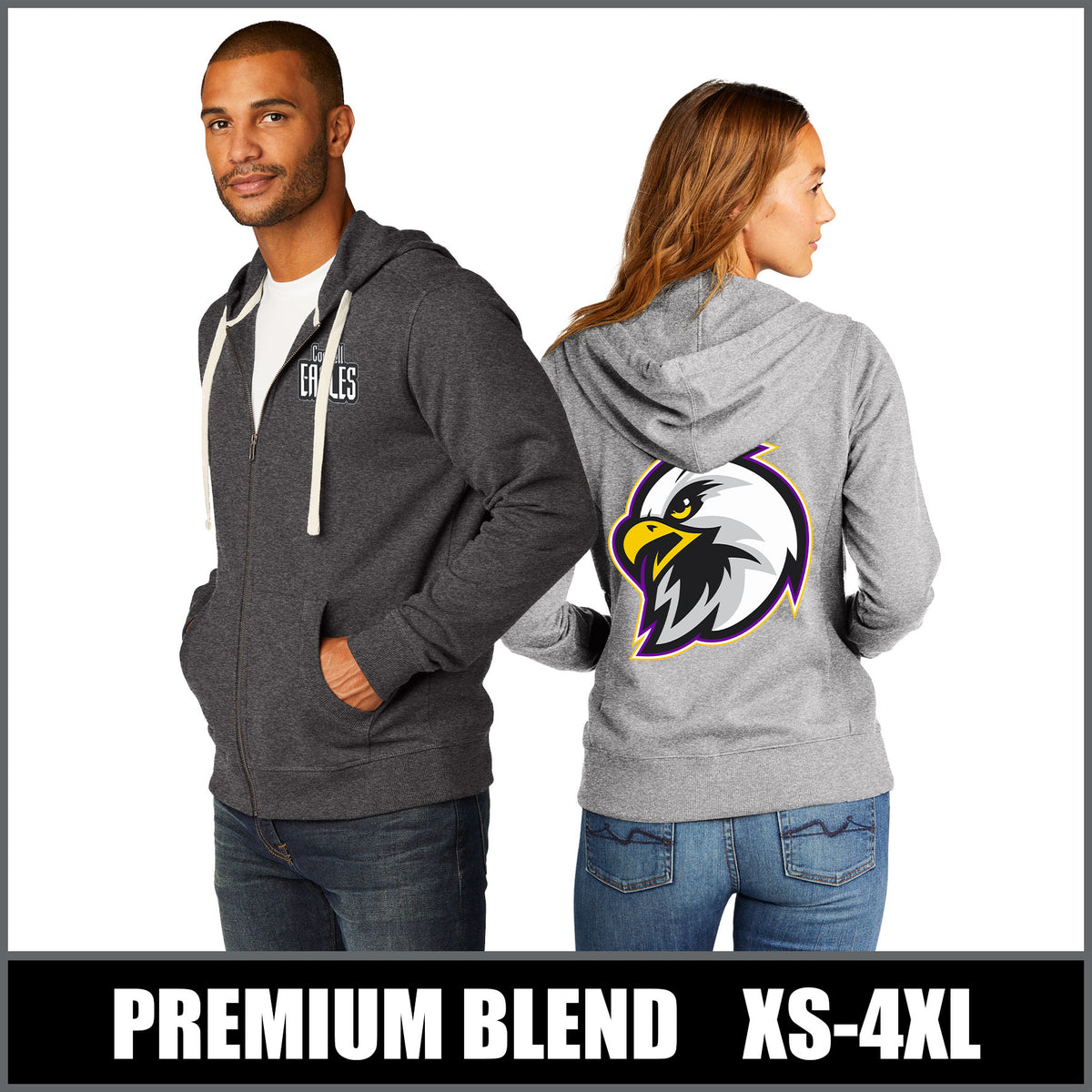 "Definitive" Premium Zip Hoodie - Connell Eagles — shop.ConnellWA.com
