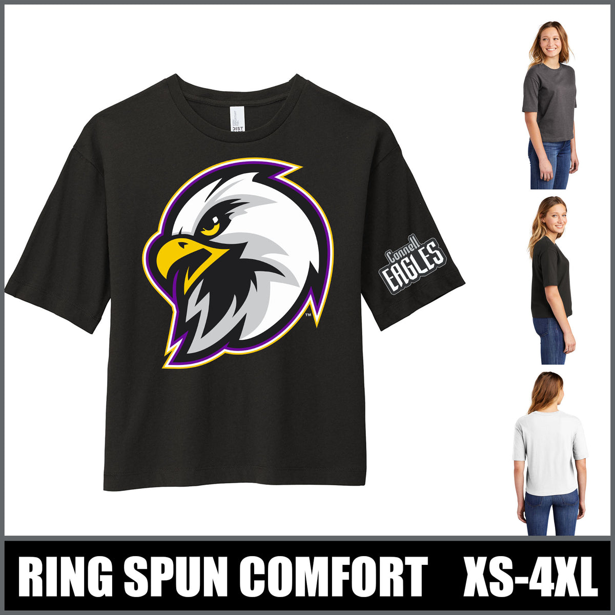 "Definitive" Ladies Boxy Tee - Connell Eagles — shop.ConnellWA.com